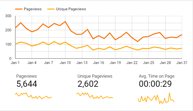 January Performance - Page and Unique Views - Mea in Bacolod